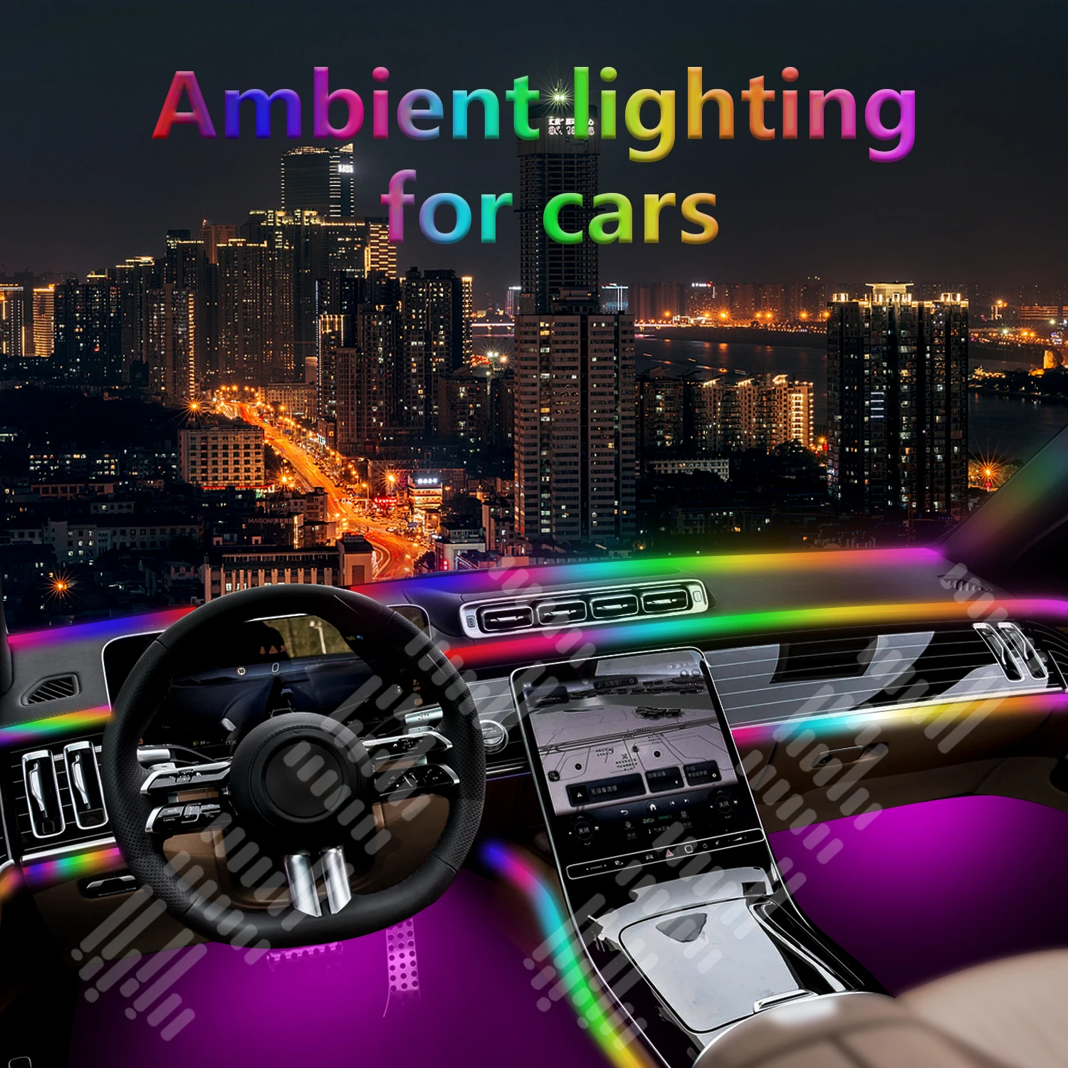LED-Full-Color-RGB-Neon-Acrylic-Strip-Atmosphere-Lighting-Kit-App-18-in ...