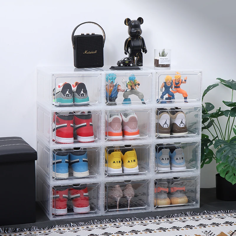 hard-plastic-AJ-Sneakers-Box-plastic-shoe-box-Stackable-Cabinet-Storage ...