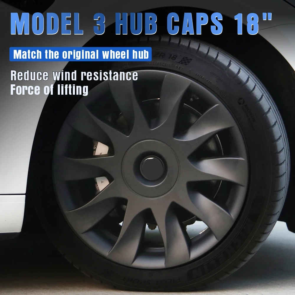 4Pcs For Tesla Model 3 18 inch Hub Cap personalise Replacement Wheel ...