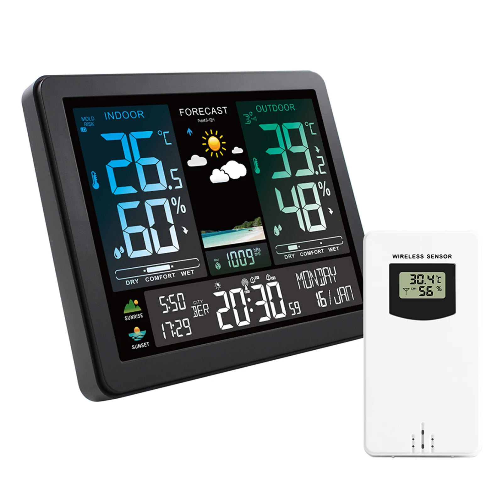 Pro-Electronic-Weather-Station-Smart-Color-Screen-Clock-Temperature ...