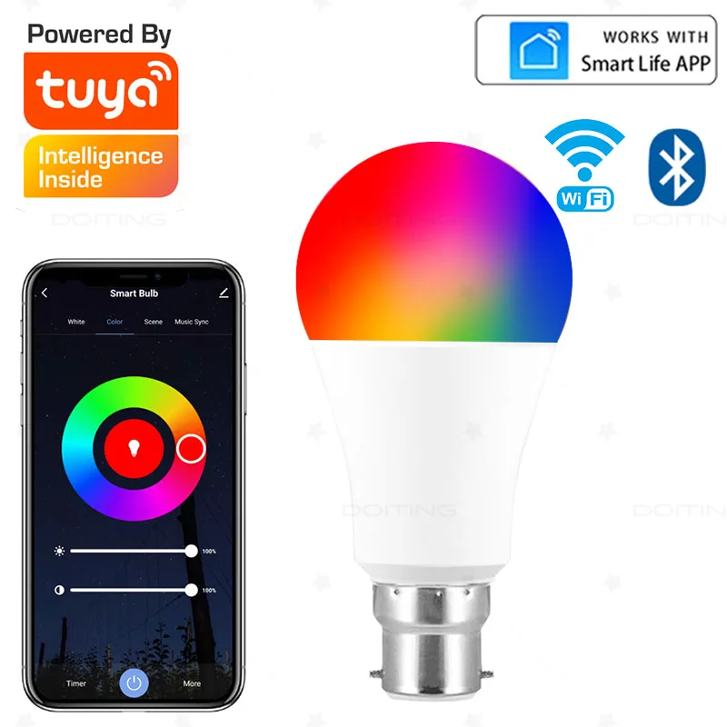 A21-B22-BaseTuya-Wifi-Smart-Life-Bulb-RGB-Light-220V-LED-Lamps-Timing ...
