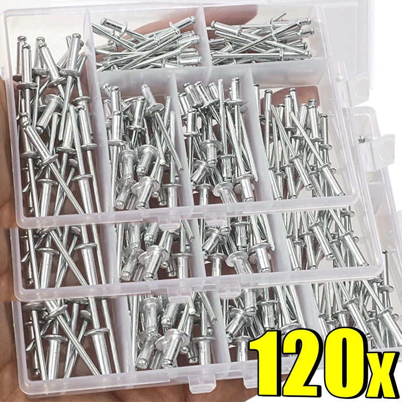 120pcs-M3-2-M4-Aluminum-Alloy-Blind-Rivets-Fasteners-Dome-Head-Blind ...