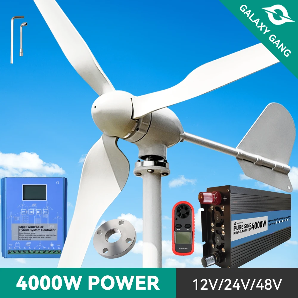4000W-Wind-Turbine-12v-24v-48v-Generator-Low-Start-Windmill-Speed-Free ...
