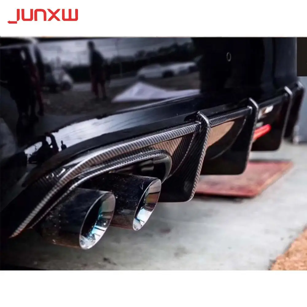 Carbon Fiber Rear Diffuser Lip Spoiler For Audi A6 Sline S6 C7 C7.5 ...