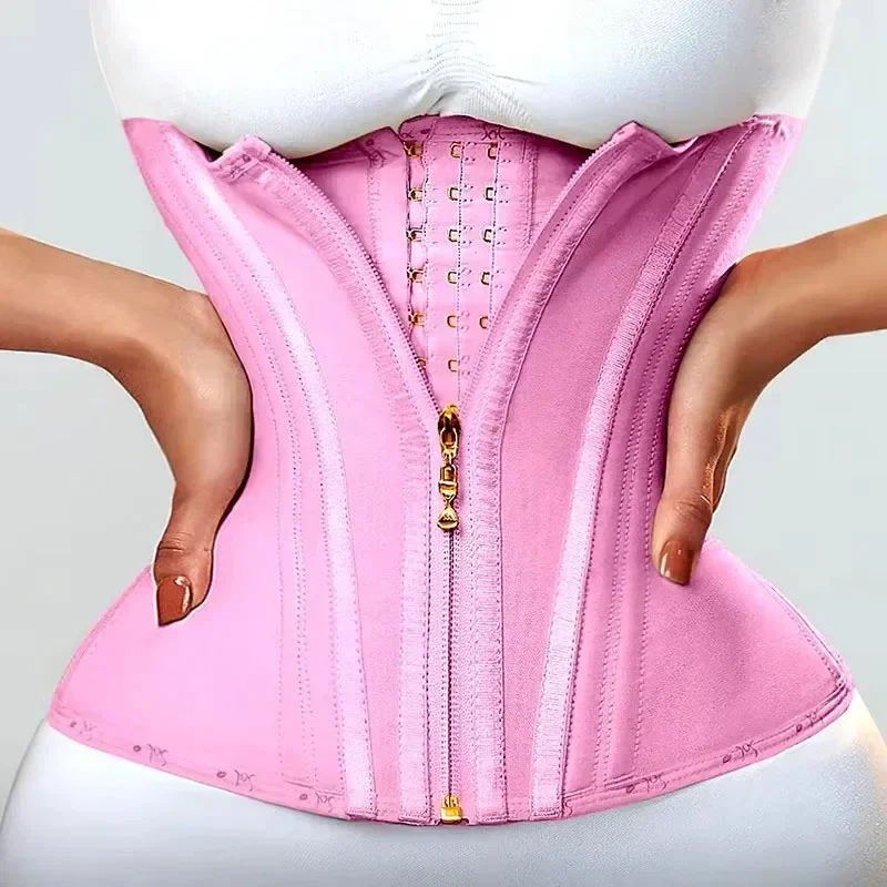 Faja colombiana Fajas, entrenador de cintura rosa, Corest de doble compresión con gancho con ...