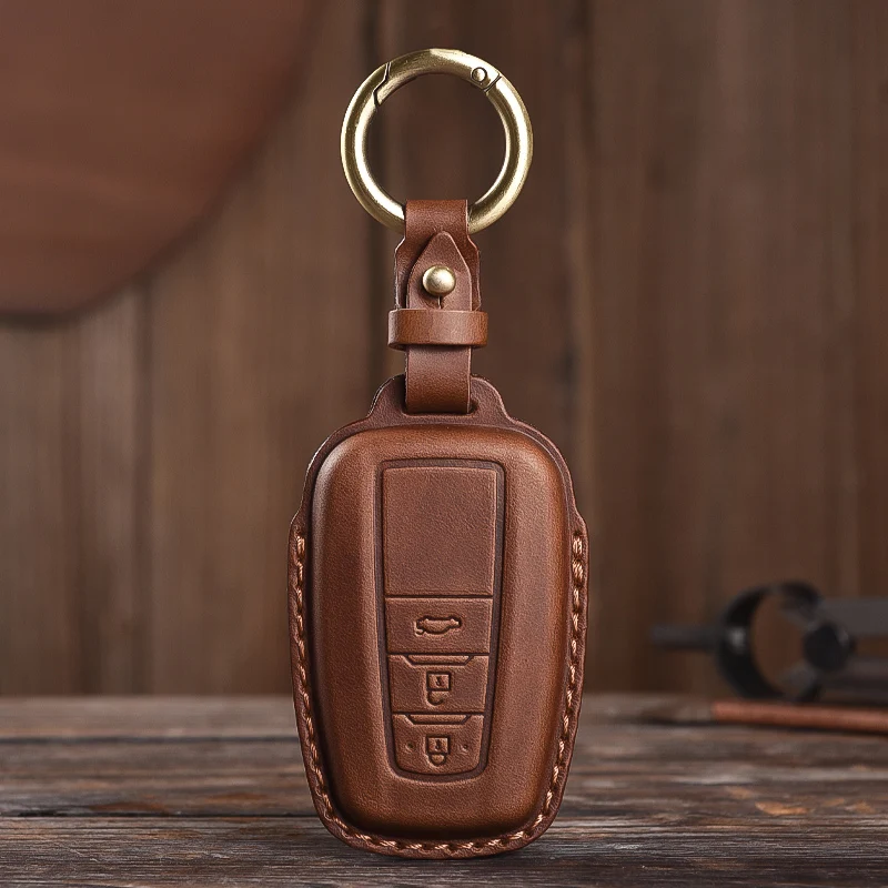 Leather-Key-Case-Cover-Shell-For-Toyota-Camry-Corolla-RAV4-Prius ...