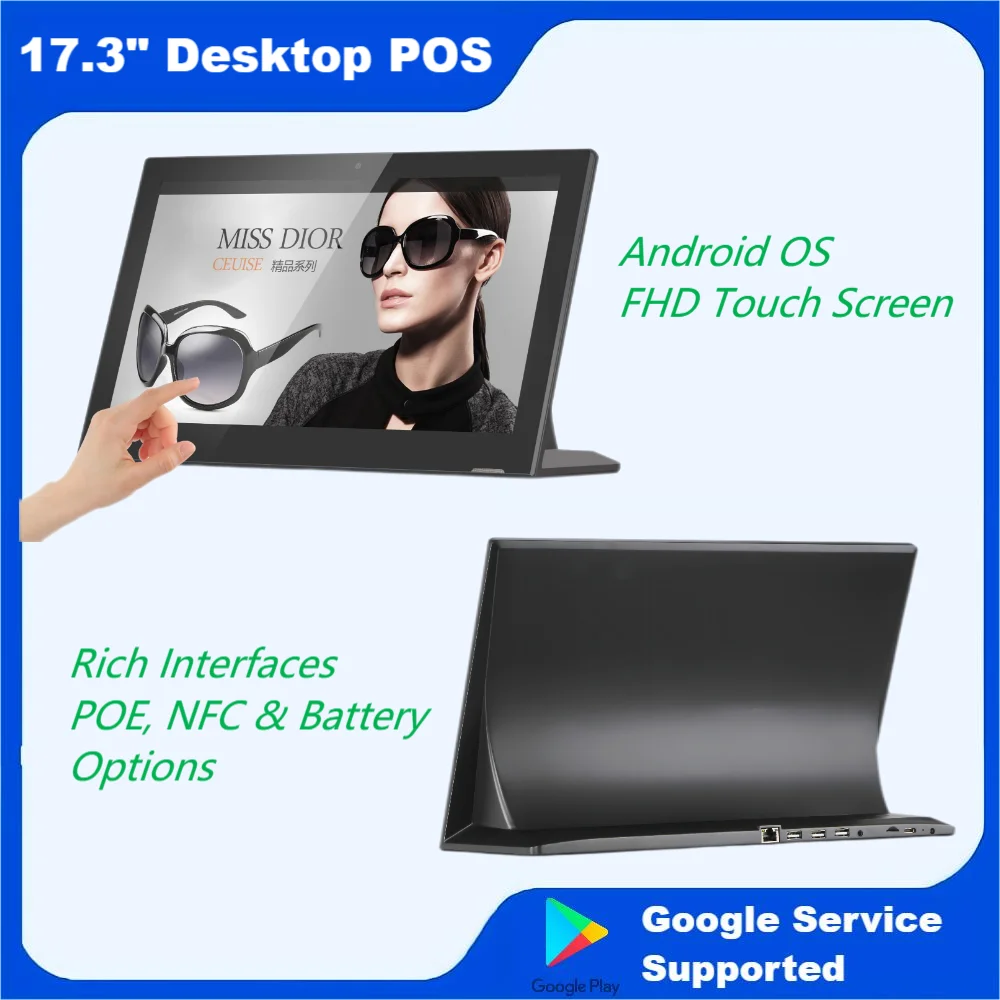 Low cost 17.3 Inch Android Desktop POS L Shape Touch Screen Tablet ...