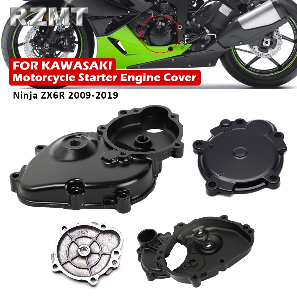 Ninja-ZX6R-09-19-Motorcycle-Right-Crank-Case-Cover-Engine-Stator ...