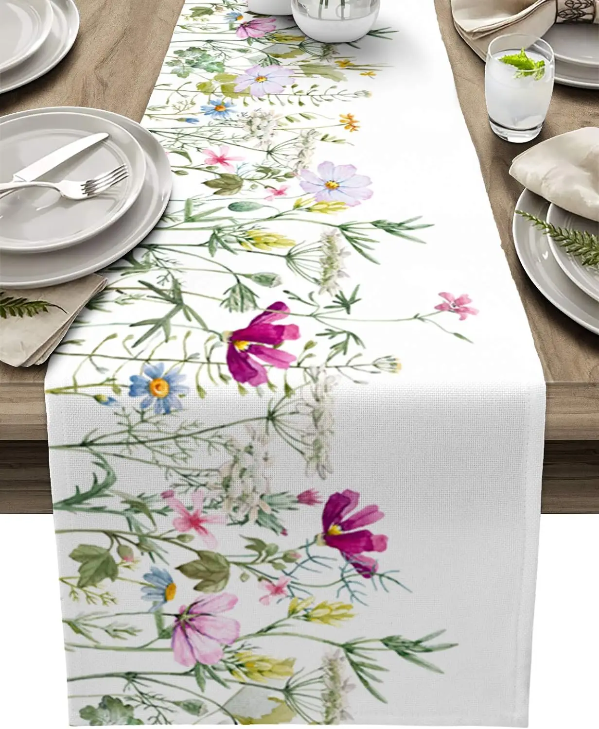 Spring-Floral-Linen-Table-Runners-Dresser-Scarves-Table-Decor-Spring ...
