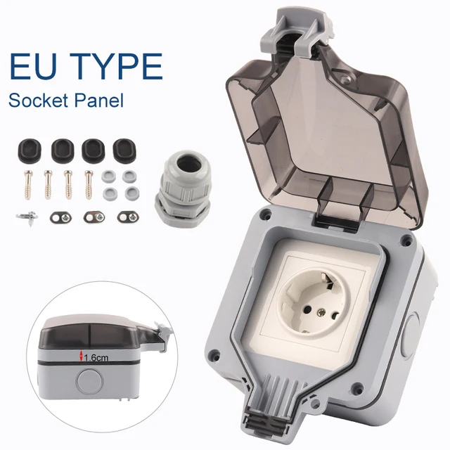 IP66-Outdoor-Socket-Wall-Plug-with-Waterproof-Box-EU-Standard-German ...