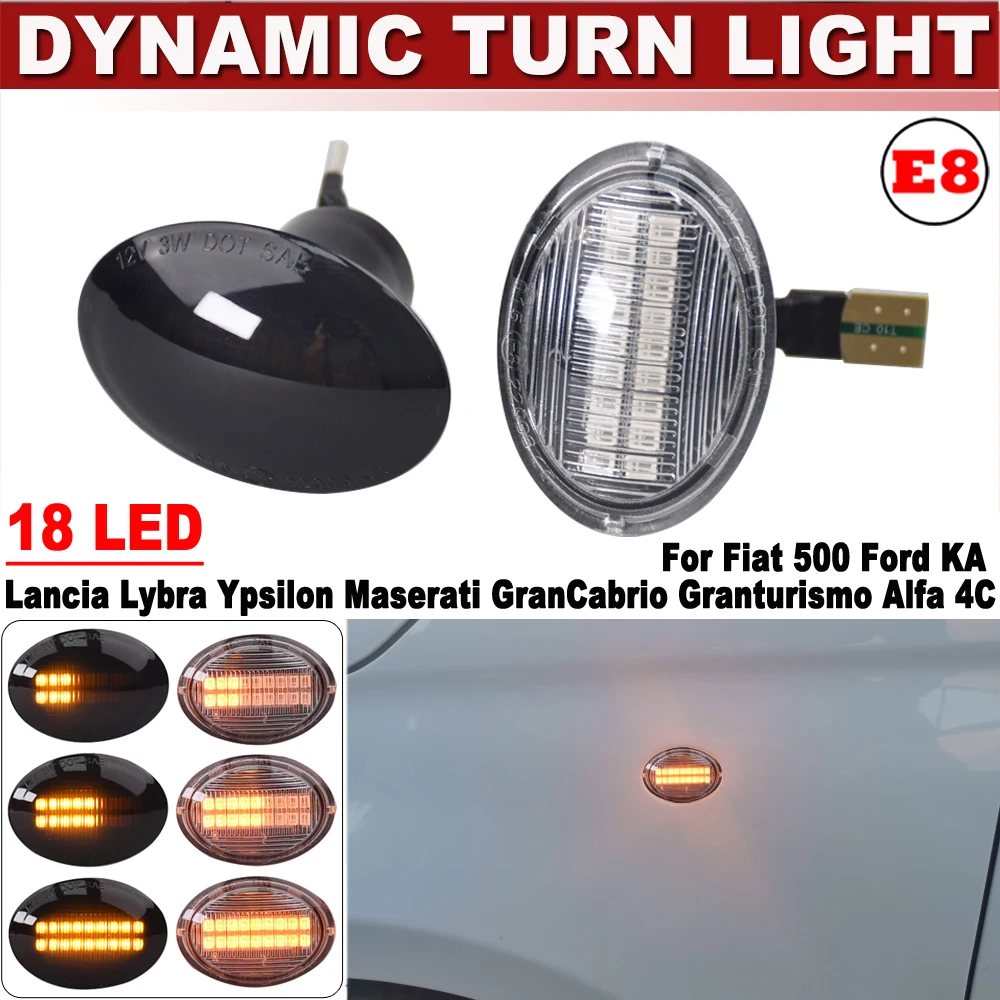 2x-Dynamic-LED-Side-Marker-Lights-12V-Flowing-Turn-Signal-Light-Side ...