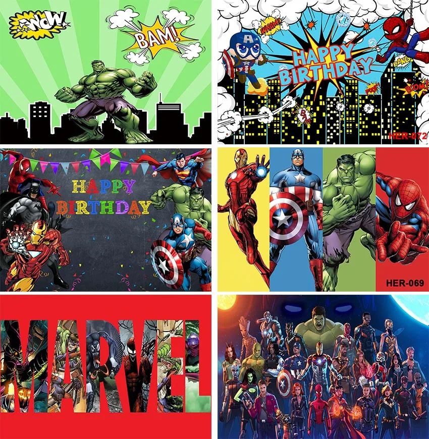 Avengers Theme Background Name Customized Backdrop Happy Birthday ...