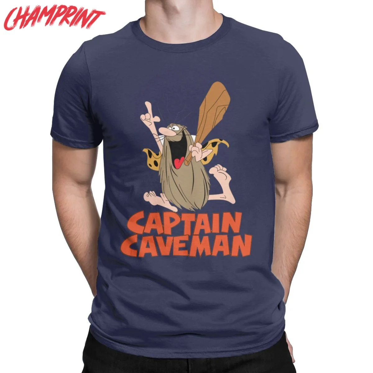 Captain Caveman Cavey T Shirt Men Cotton Humorous T-Shirts Round Collar ...