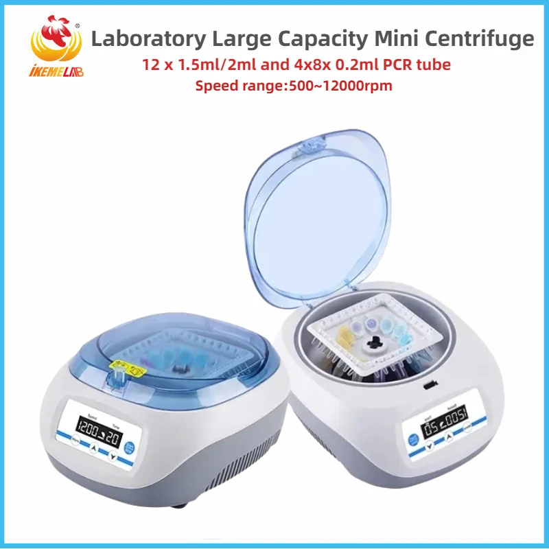 IKEME-Laboratory-Mini-Centrifuge-12000rpm-Microcentrifuge-Hematocrit-PCR-Tube-Digital-High-Speed ...