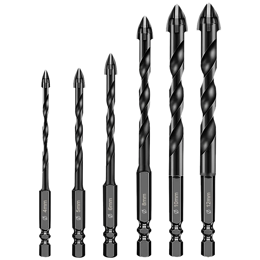 6Pcs-Ceramic-Tile-Drill-Bits-Carbide-Tip-Masonry-Drill-Bits-Set-Alloy ...