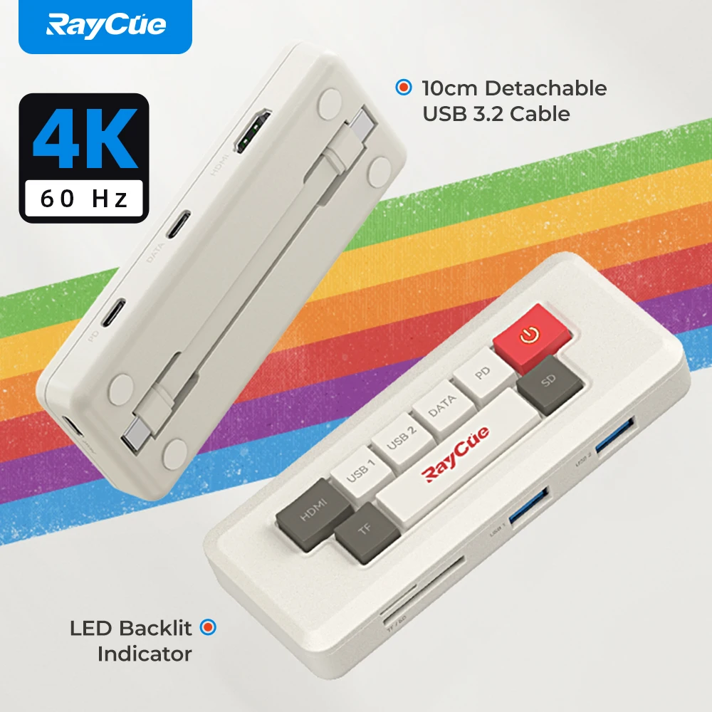 RayCue-Hub-USB-de-bolso-com-cabo-destac-vel-para-MacBook-Lenovo-Dell-HP ...