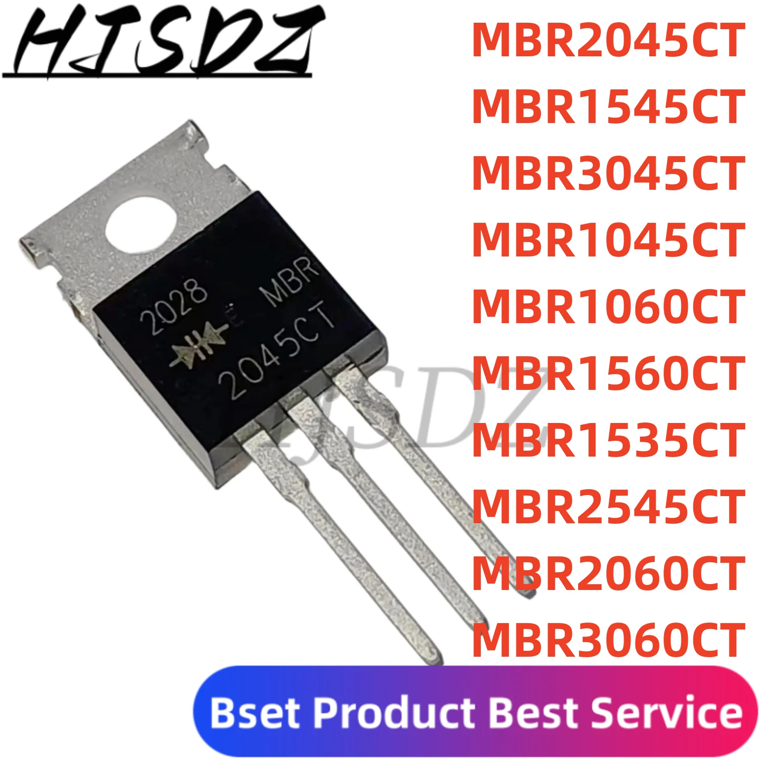 10pcs-MBR2045CT-MBR2045-MBR1545-MBR3045-MBR1045-MBR1060-MBR1560-MBR1535 ...