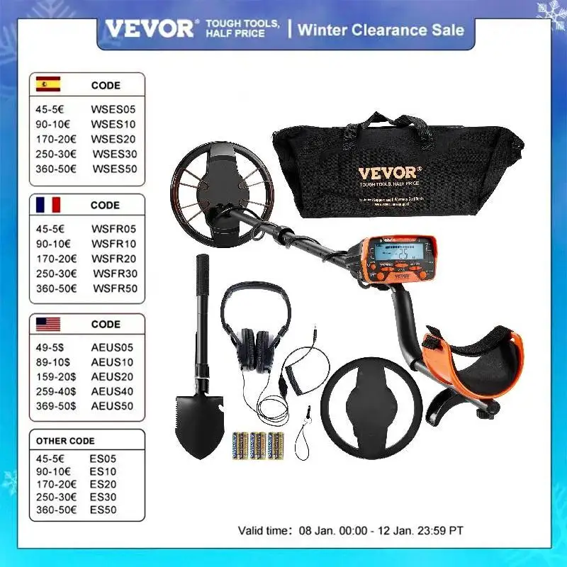 VEVOR-Metal-Detector-for-Adults-Kids-with-LCD-Display-7-Modes-DSP-Chip ...