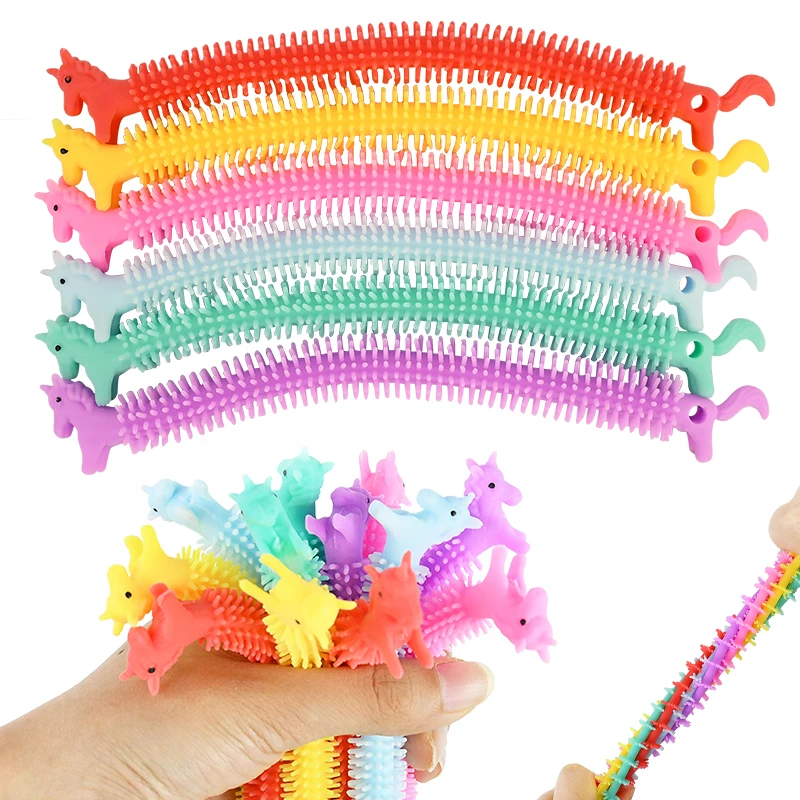 5Pcs-Funny-Unicorn-Pull-Worm-Worm-Fidget-Toys-Decompression-Elastic ...