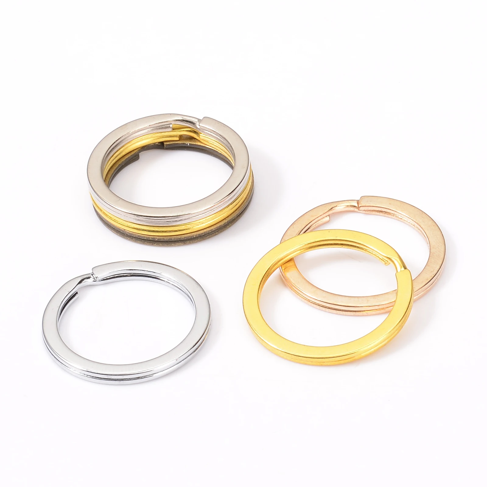 10Pcs-Lot-25-28-30mm-Gold-Round-Key-Ring-Llaveros-Clasp-Findings-Key ...