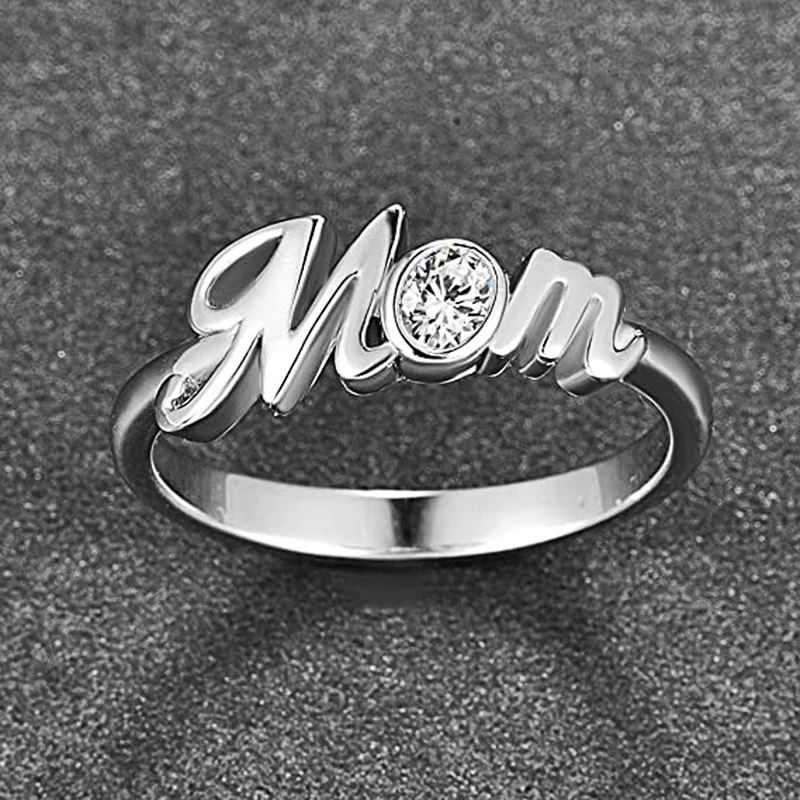 Huitan Love Mother's Day Ring for Women Simple Stylish Letter Finger ...