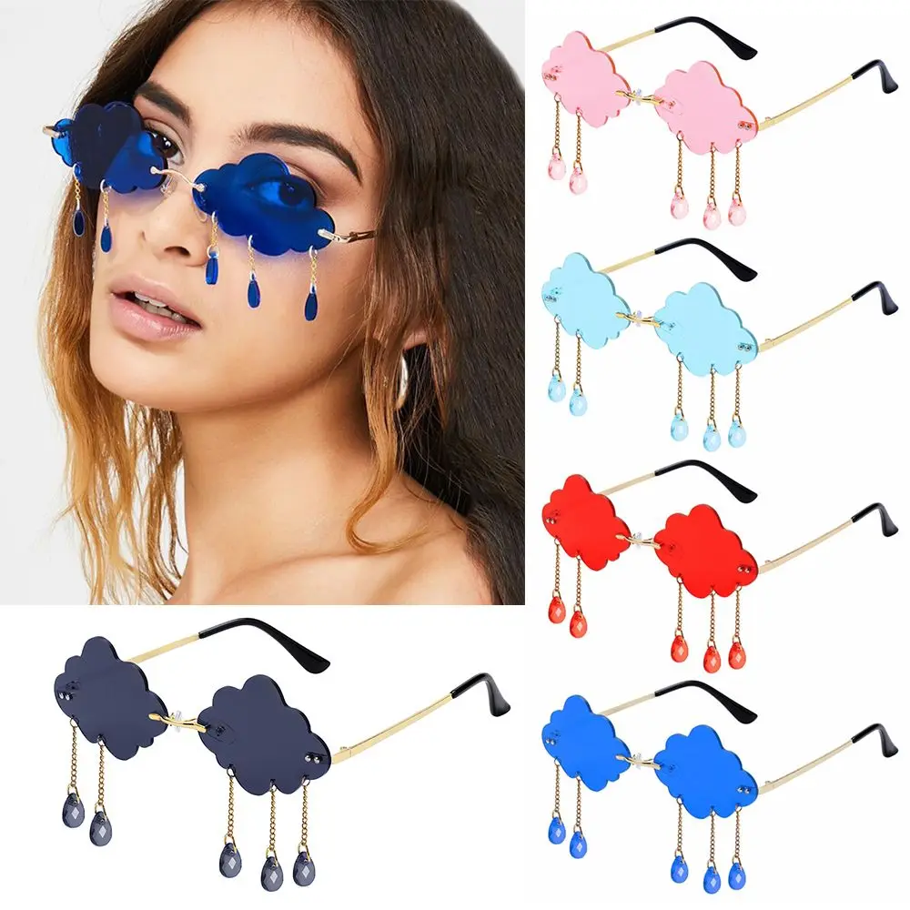 Men-and-Women-UV400-Funny-Cloud-Shaped-Rimless-Sunglasses-Steampunk ...