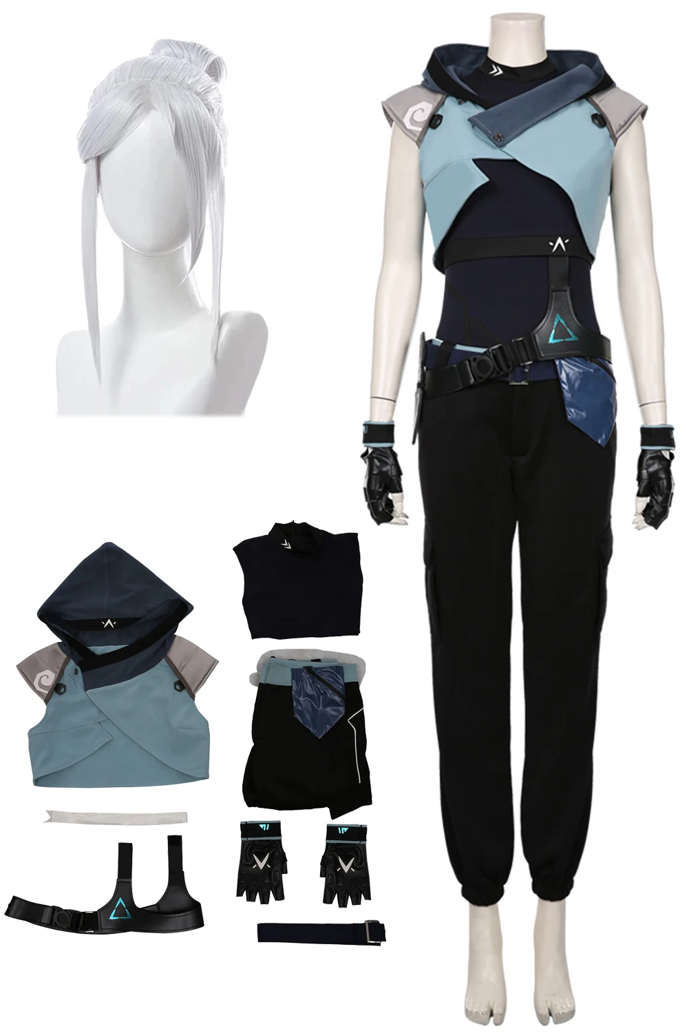 Juego Valorant Jett Cosplay Disfraz de mujer Peluca Tiradora femenina ...