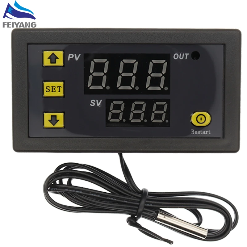 W3230 12V 24V AC110-220V Probe line 20A Digital Temperature Control LED Display Thermostat With ...