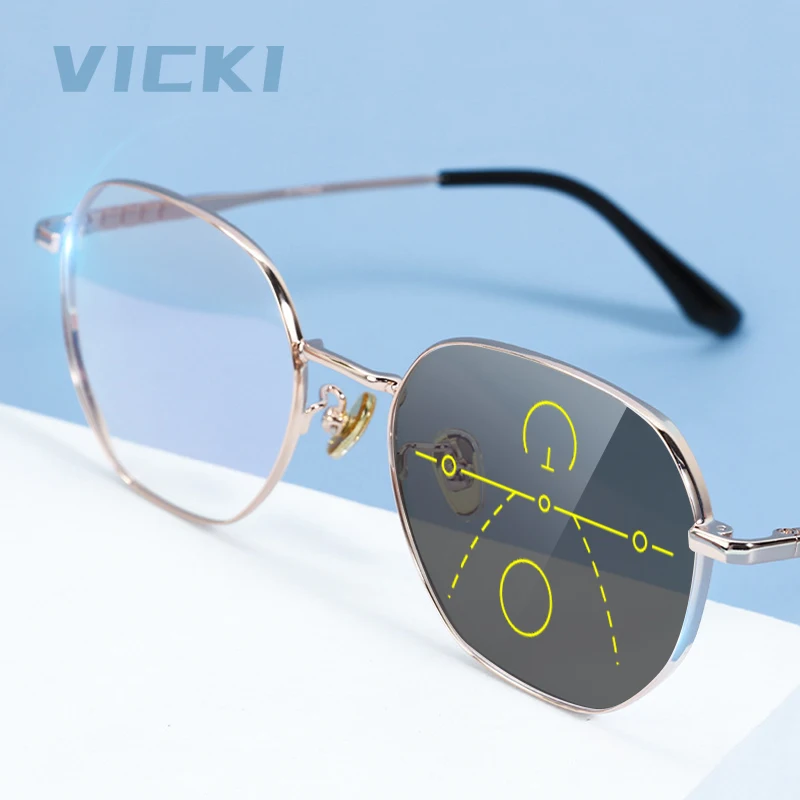 VICKI New Ultra-Light Titanium Anti-blue Light Polygonal Glasses ...
