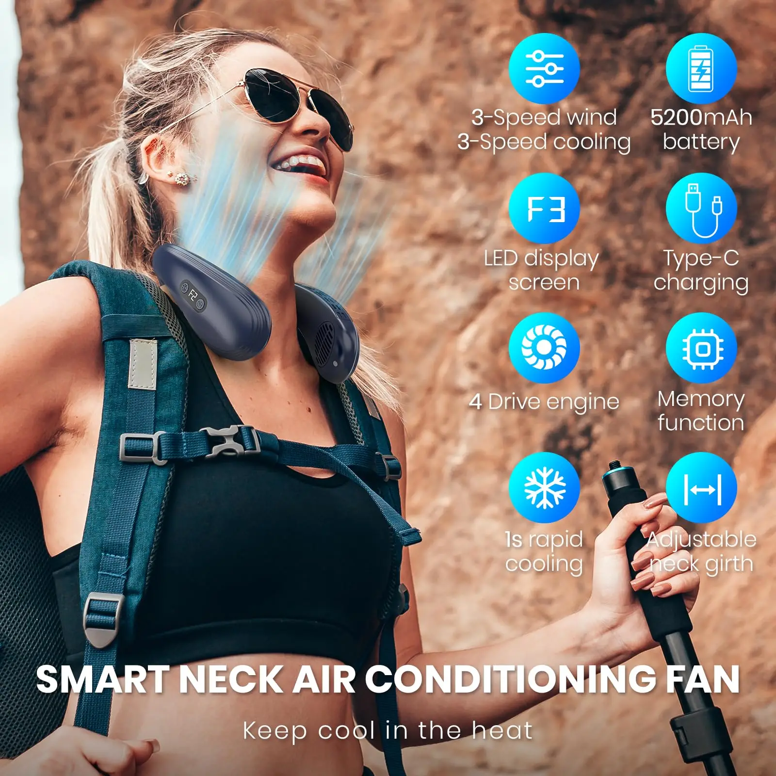New-Neck-Air-Conditioner-Portable-Neck-Fan-Rechargeable-Semiconductor ...