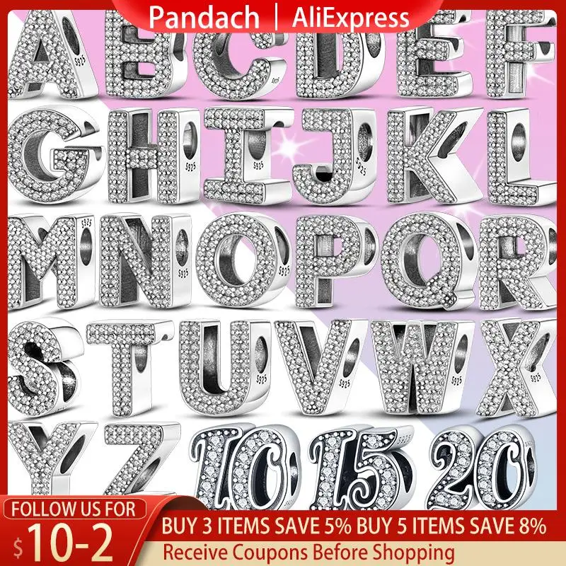 PANDACH-New-925-Sterling-Silver-26-letters-Alphabet-A-Charm-Bead-Fit ...