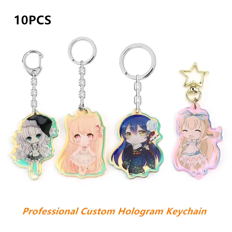 Free-Shipping-10-Pieces-Custom-Hologram-Clear-Keychain-Personalized ...