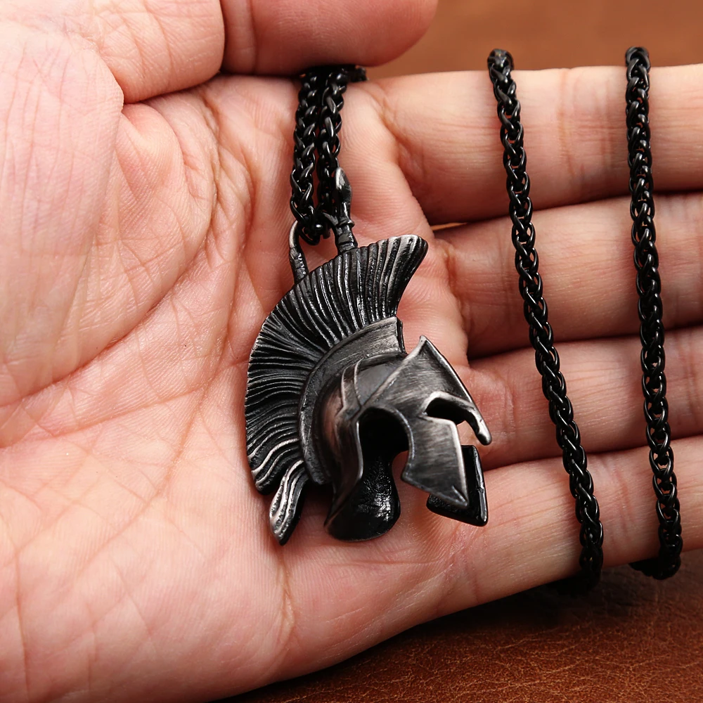 Gothic Spartan Helmet Pendant Necklace Stainless Steel Roma Helmet ...