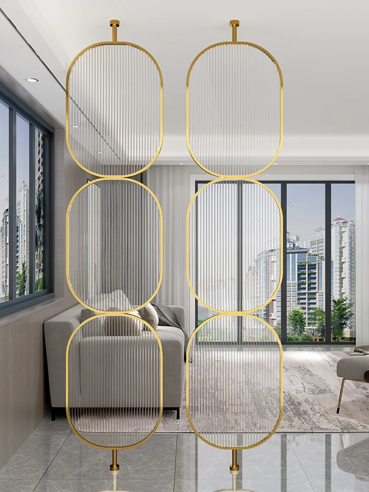 Mampara giratoria de cristal de lujo para sala de estar, mampara Simple ...