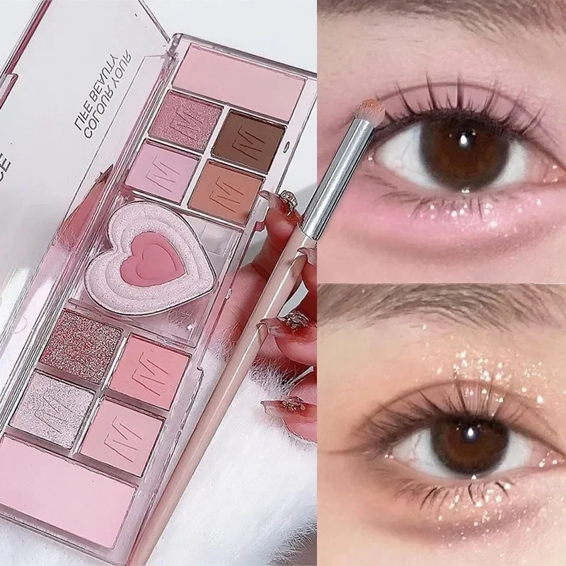 12-Color-Love-Heart-Pink-Eyeshadow-Palette-Natural-Cool-Tone-Low ...