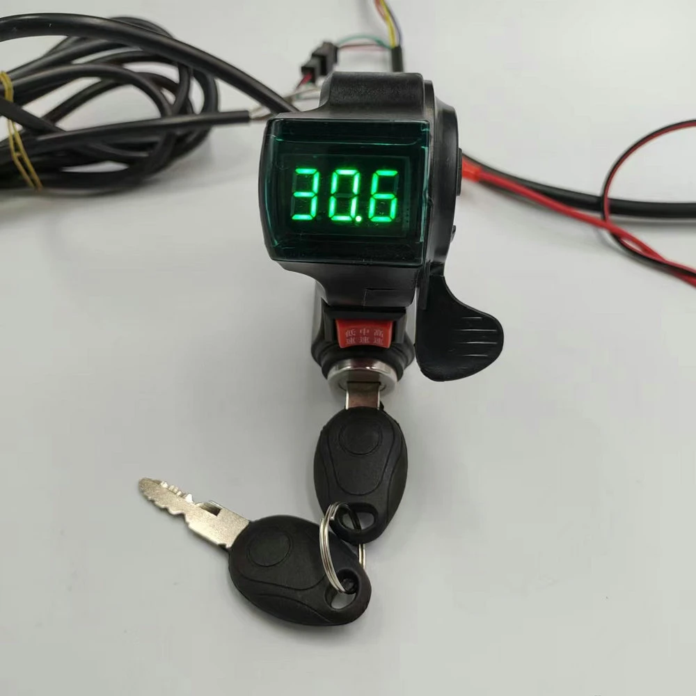 12 100v Finger/Thumb Shifter Accelerator+Digital Display+Lock/Key For ...