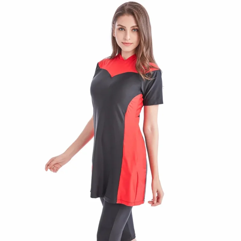 new-summer-stitching-style-of-the-Muslim-swimsuit-short-sleeved-islamic ...