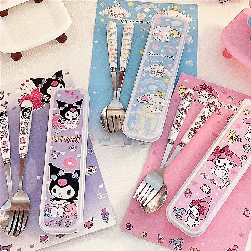 Cartoon-Sanrio-Kuromi-Cinnamoroll-Tableware-3-piece-Set-Chopsticks ...