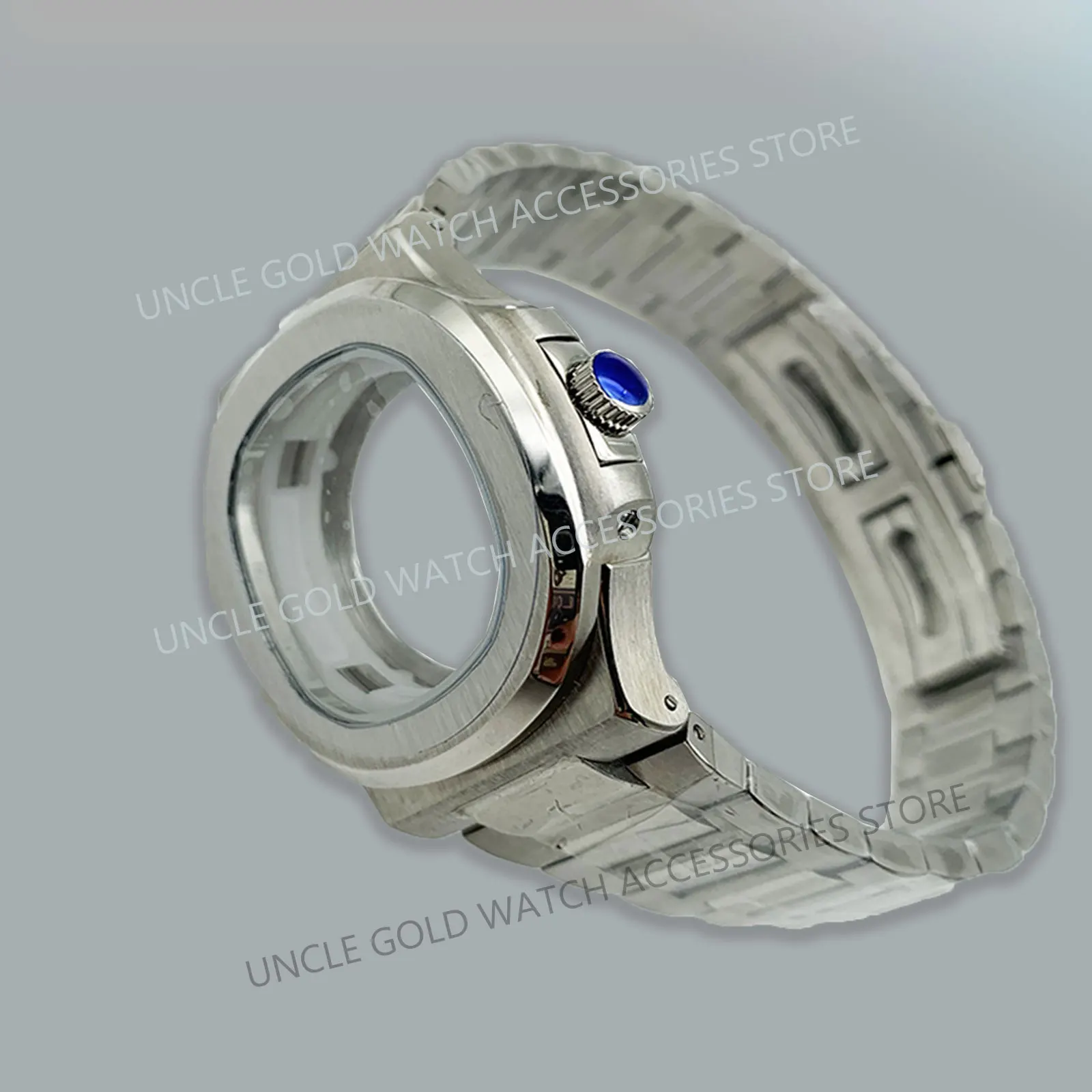 42mm-Nautilus-Watch-Case-Sliver-Transparent-bottom-316L-stainless-steel ...