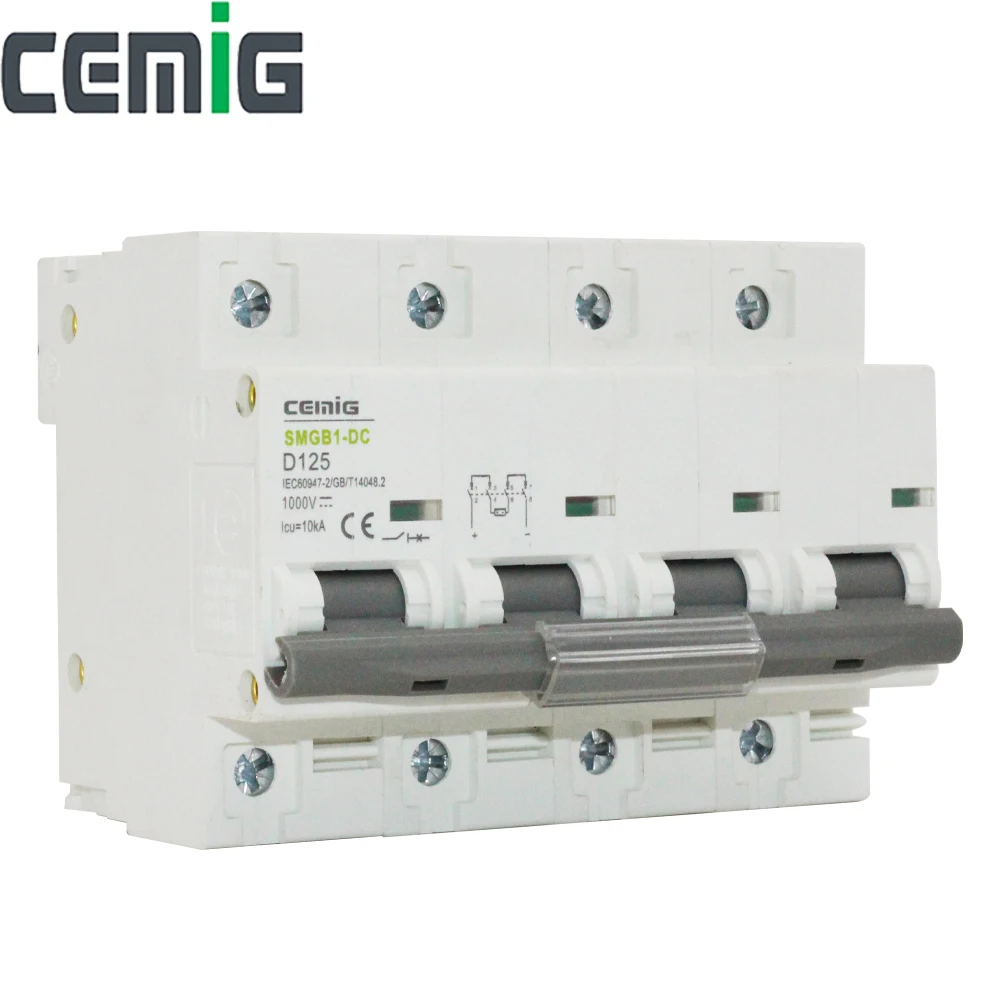 4P DC1000V Miniature Circuit Breaker MCB 80A to 125A For Solar System ...
