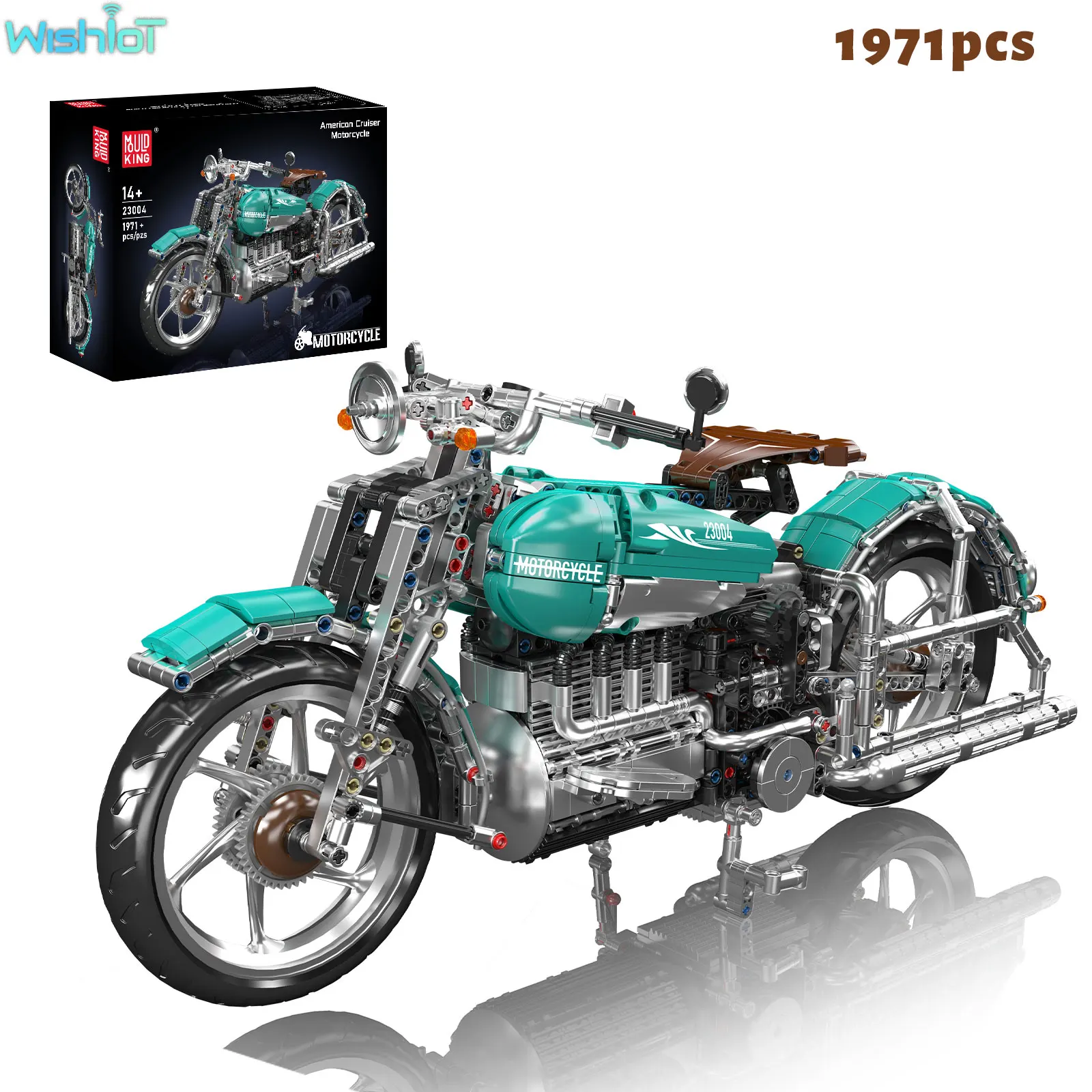 Mould King 23004 American Cruise Motorcycle Building Blocks Simulation ...