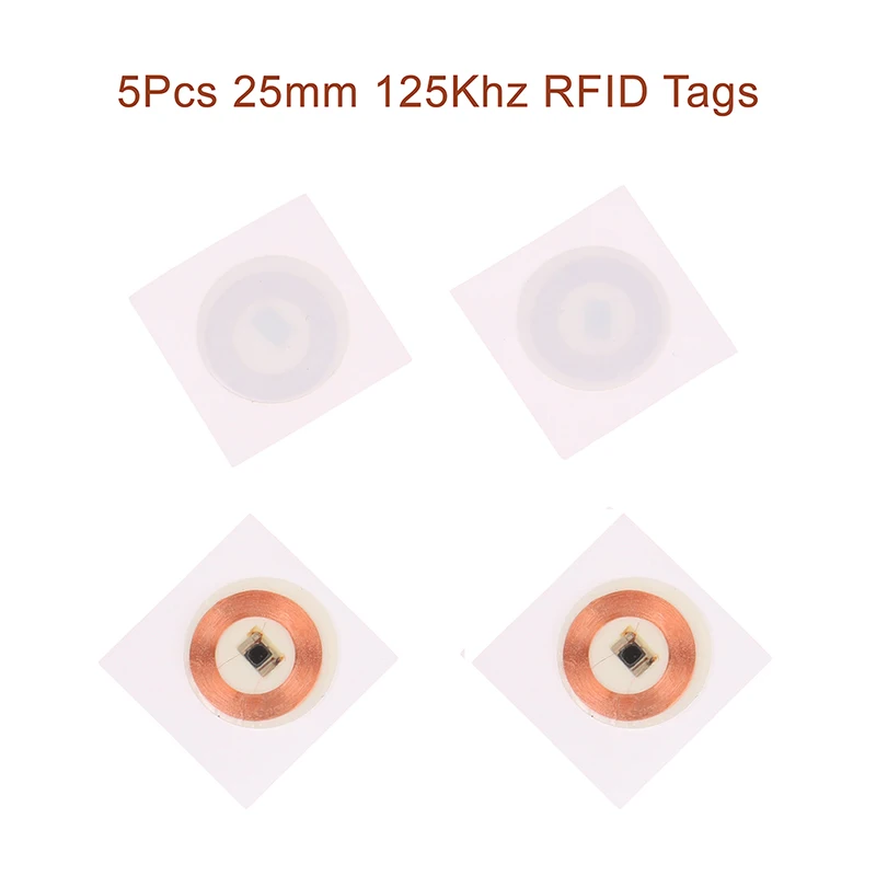 5Pcs-25mm-125Khz-RFID-Tags-TK4100-Writable-Stickers-Proximity-Cards ...