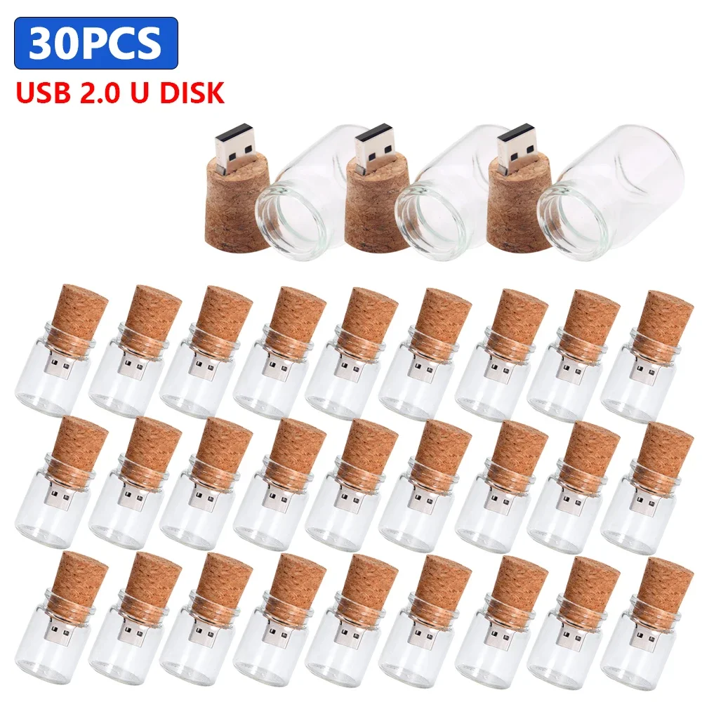 30pcs-New-arrival-messenger-bottle-usb-2-0-memory-stick-glass-drift ...