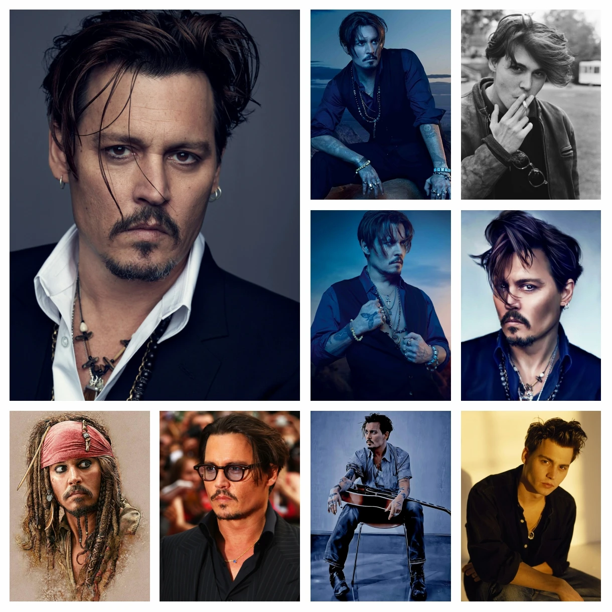 Pintura-de-diamantes-de-imitaci-n-de-Johnny-Depp-5D-DIY-arte-de-pared ...