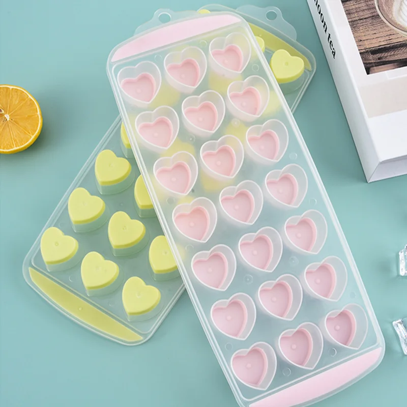 21 Holes Love Heart Shape Silicone Ice Cube Tray DIY Chocolate Fondant ...