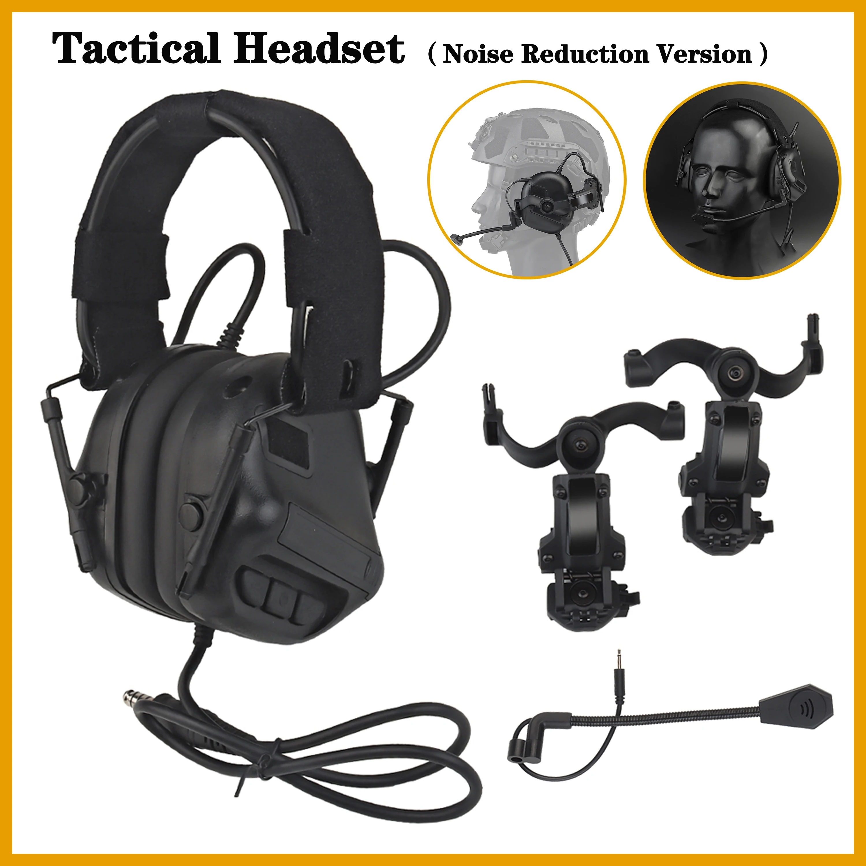 Tactical-Electronic-Communication-Noise-Reduction-Sound-Pickup-Headset ...