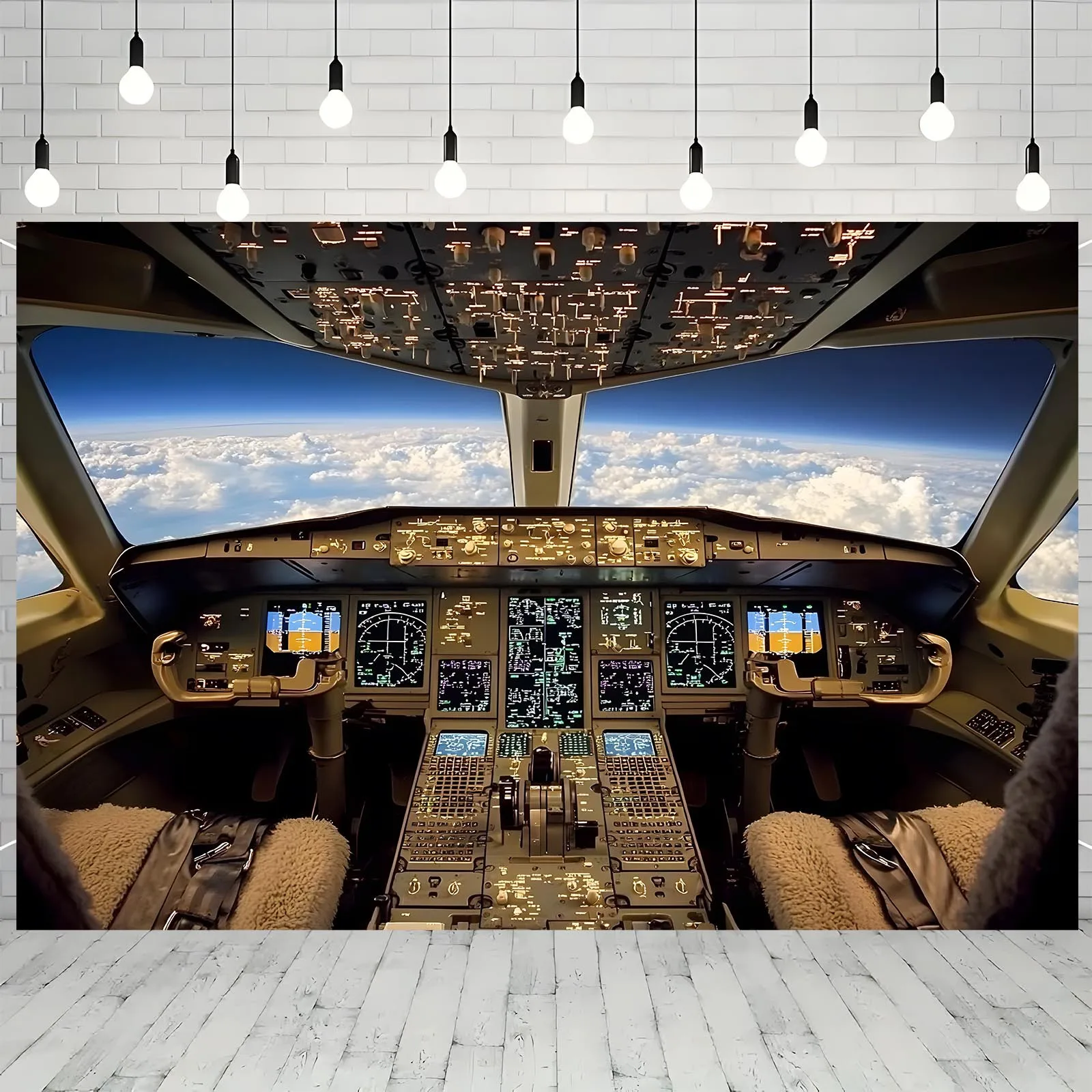 1 airplane cockpit background banner, wall decoration, home, garden ...