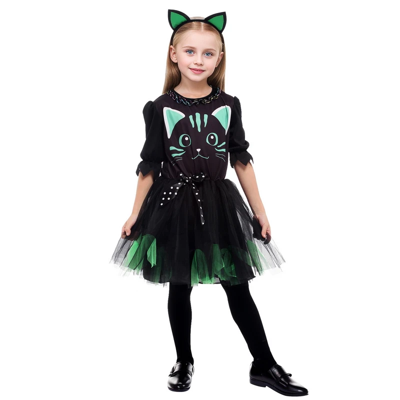 Halloween-Cute-Cat-Cosplay-Costume-for-Girls-Kids-Children-Princess ...