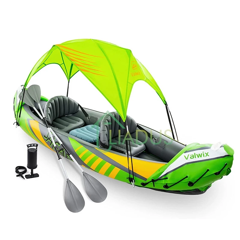 Inflatable-Kayak-with-Sunshade-Inflatable-Fishing-Boat-Thickened-and ...