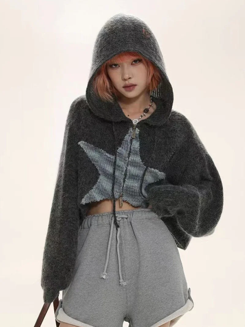 Star Sweatshirt Jackets | Star Zip Sweatshirt | Harajuku Star Jacket ...